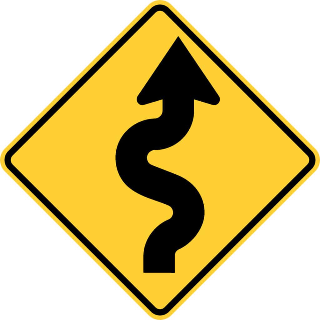 Winding Road Sign - DMV Practice Test Online